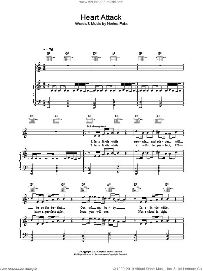 Nerina Pallot: Heart Attack sheet music for voice, piano or guitar