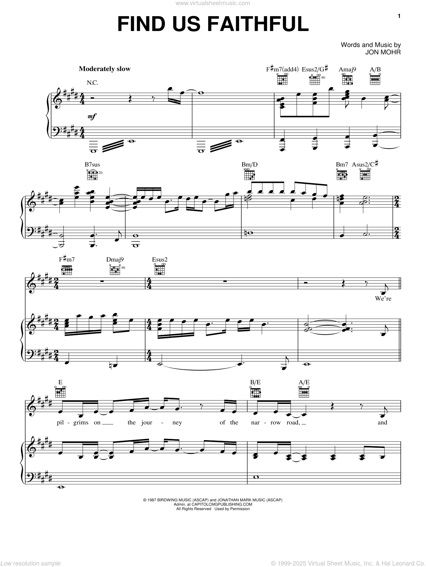 Find Us Faithful sheet music for voice, piano or guitar (PDF)