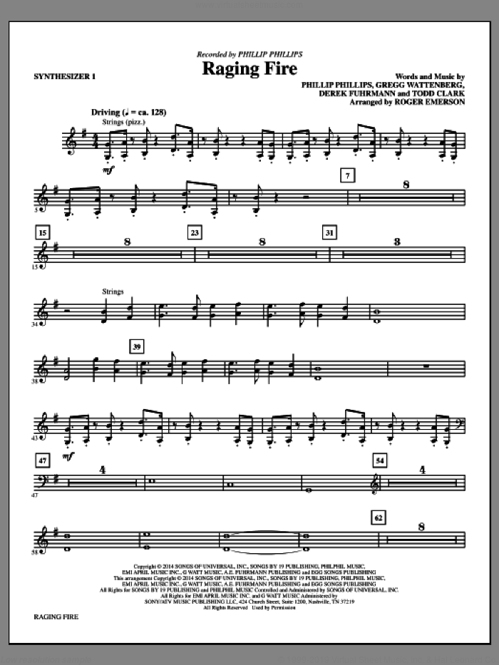 Raging Fire (complete set of parts) sheet music for orchestra/band