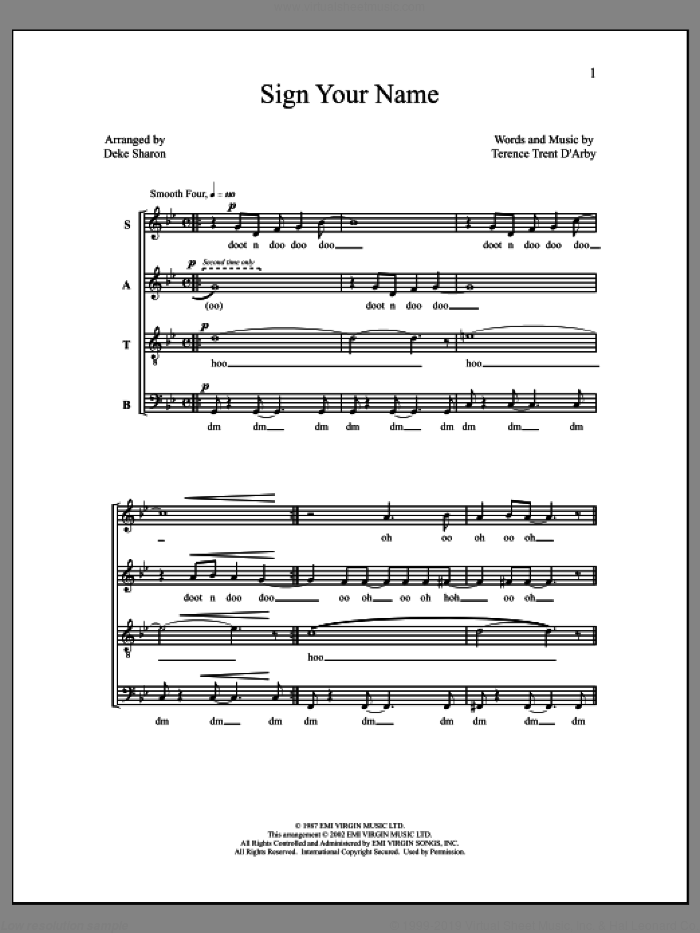 Sign Your Name sheet music for choir (SATB: soprano, alto, tenor, bass)