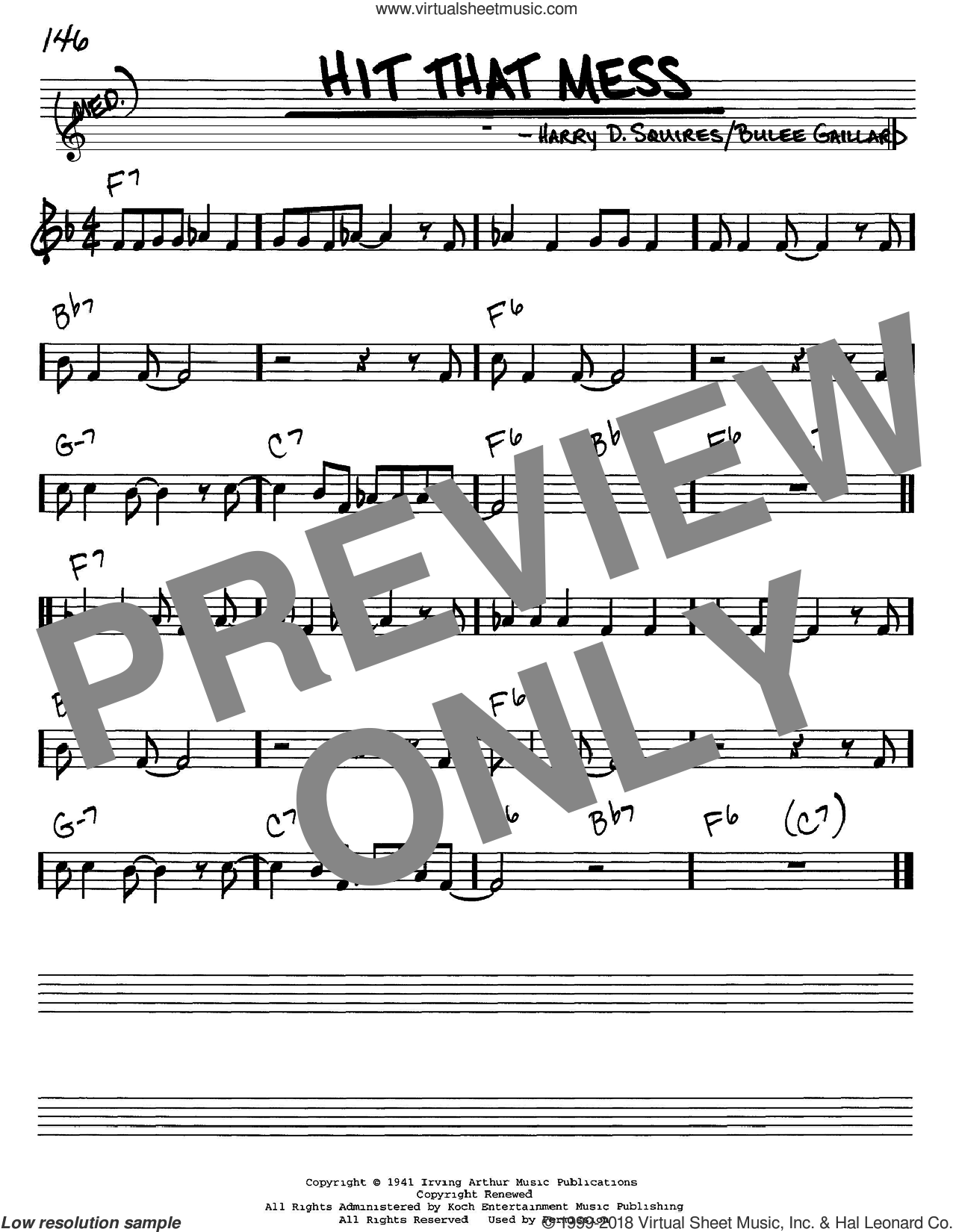 Hit That Mess sheet music (real book - melody and chords) (in C)