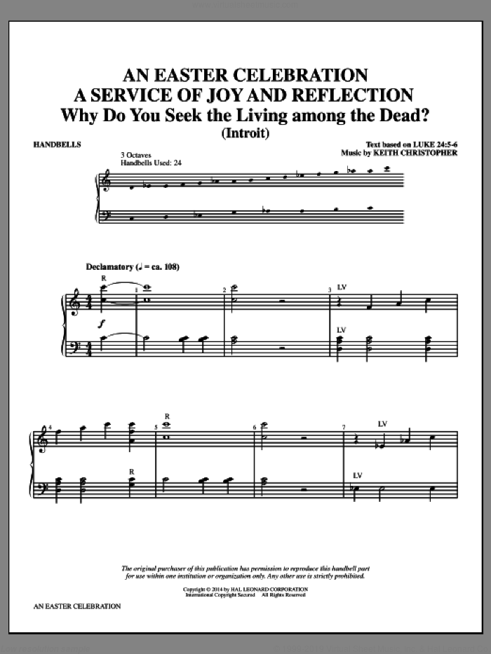 An Easter Celebration sheet music for percussions (handbells)