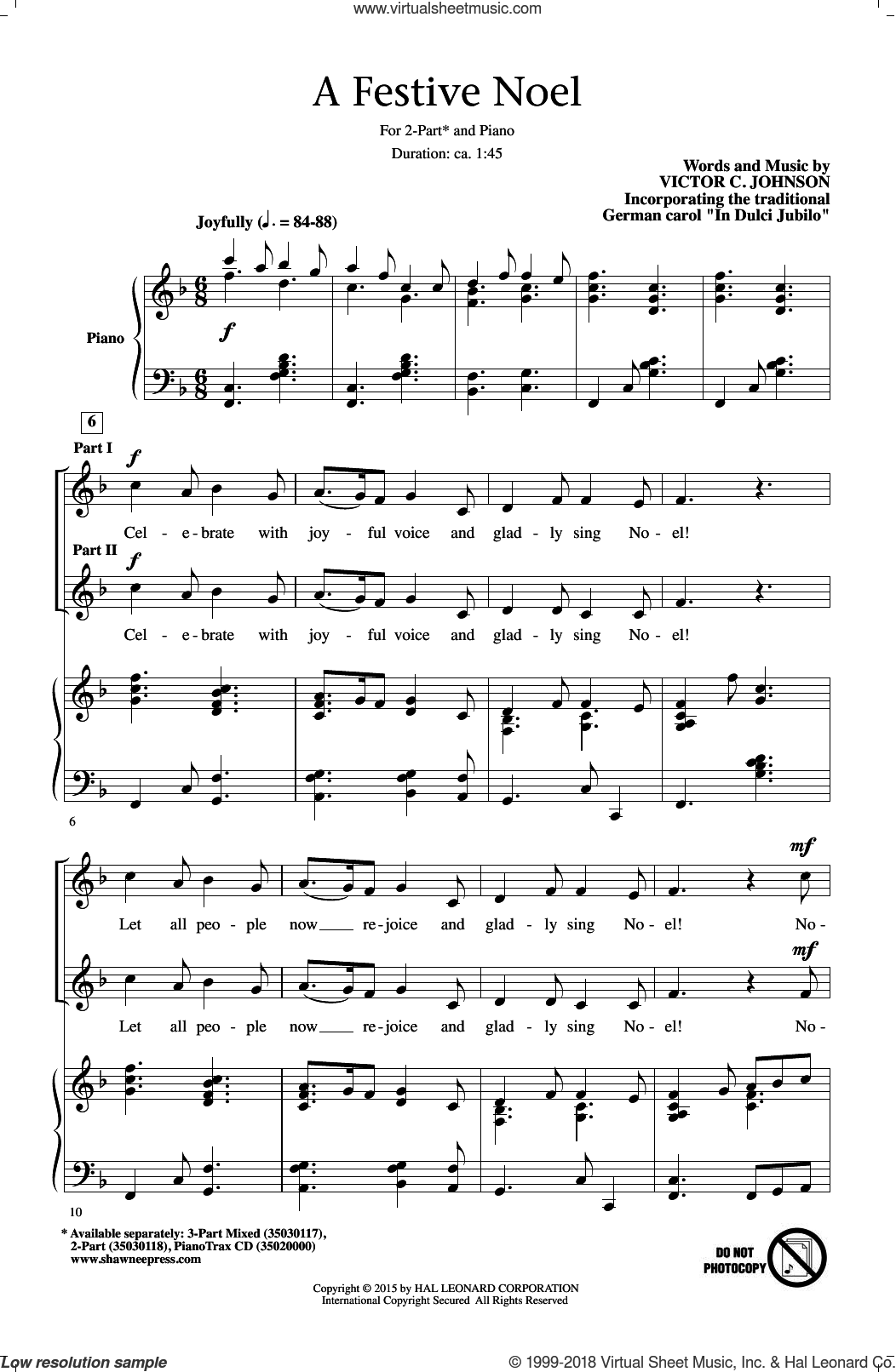 A Festive Noel sheet music for choir (2-Part) (PDF)