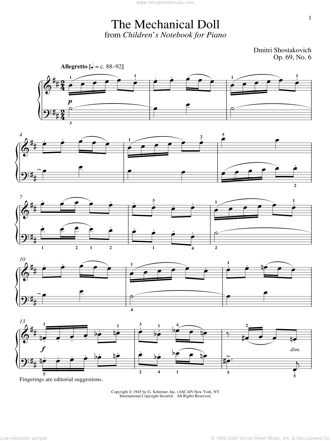 The Mechanical Doll sheet music for piano solo (PDF-interactive)