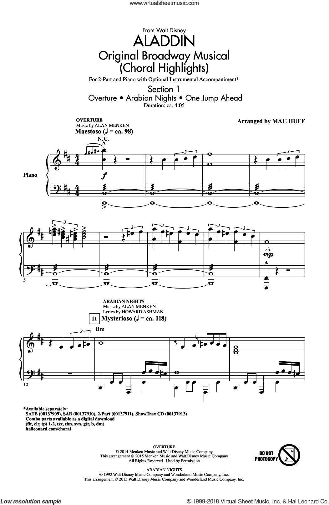 Aladdin (Choral Highlights) (from Aladdin: The Broadway Musical) (arr ...