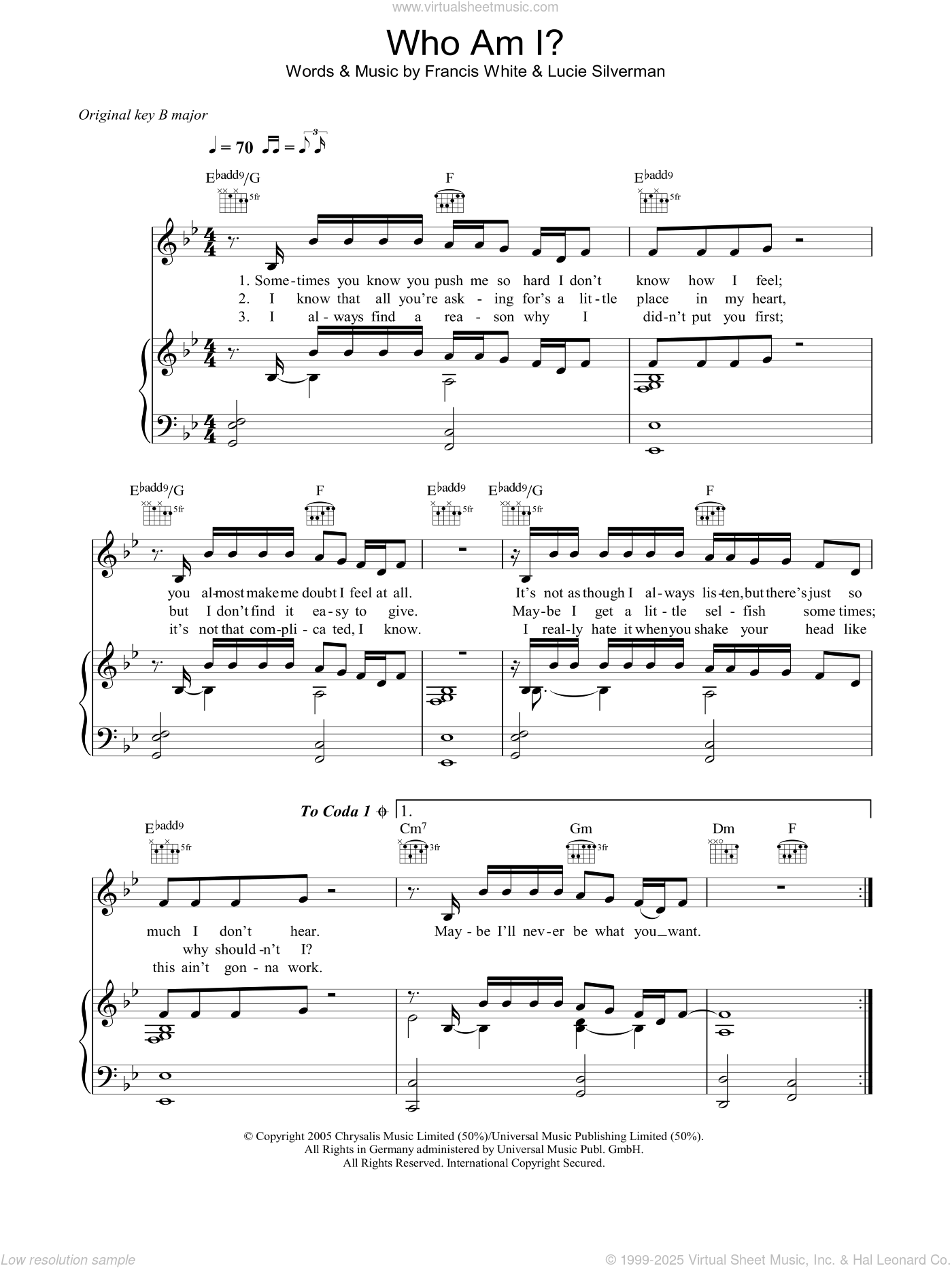 Will Young: Who Am I sheet music for voice, piano or guitar (PDF)