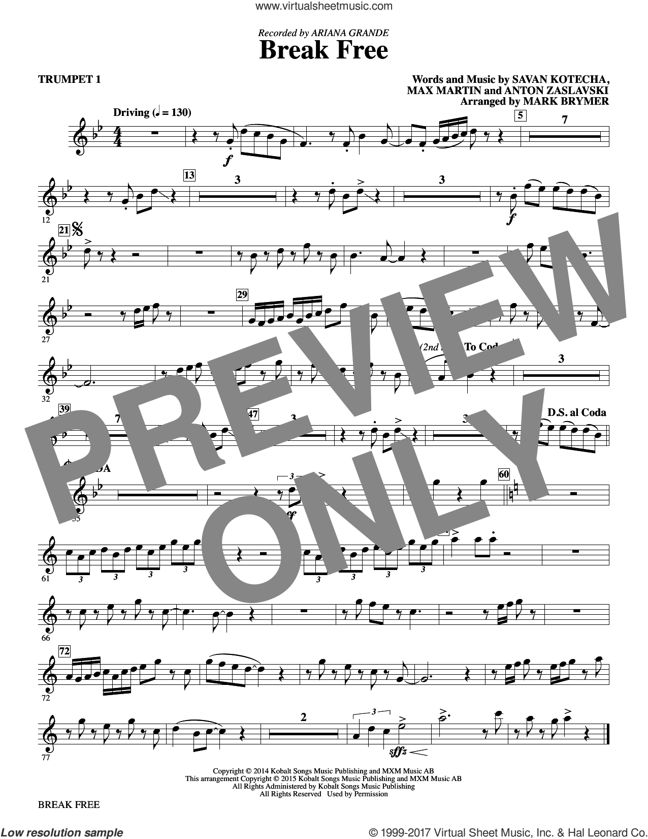 Break Free (complete set of parts) sheet music for orchestra/band