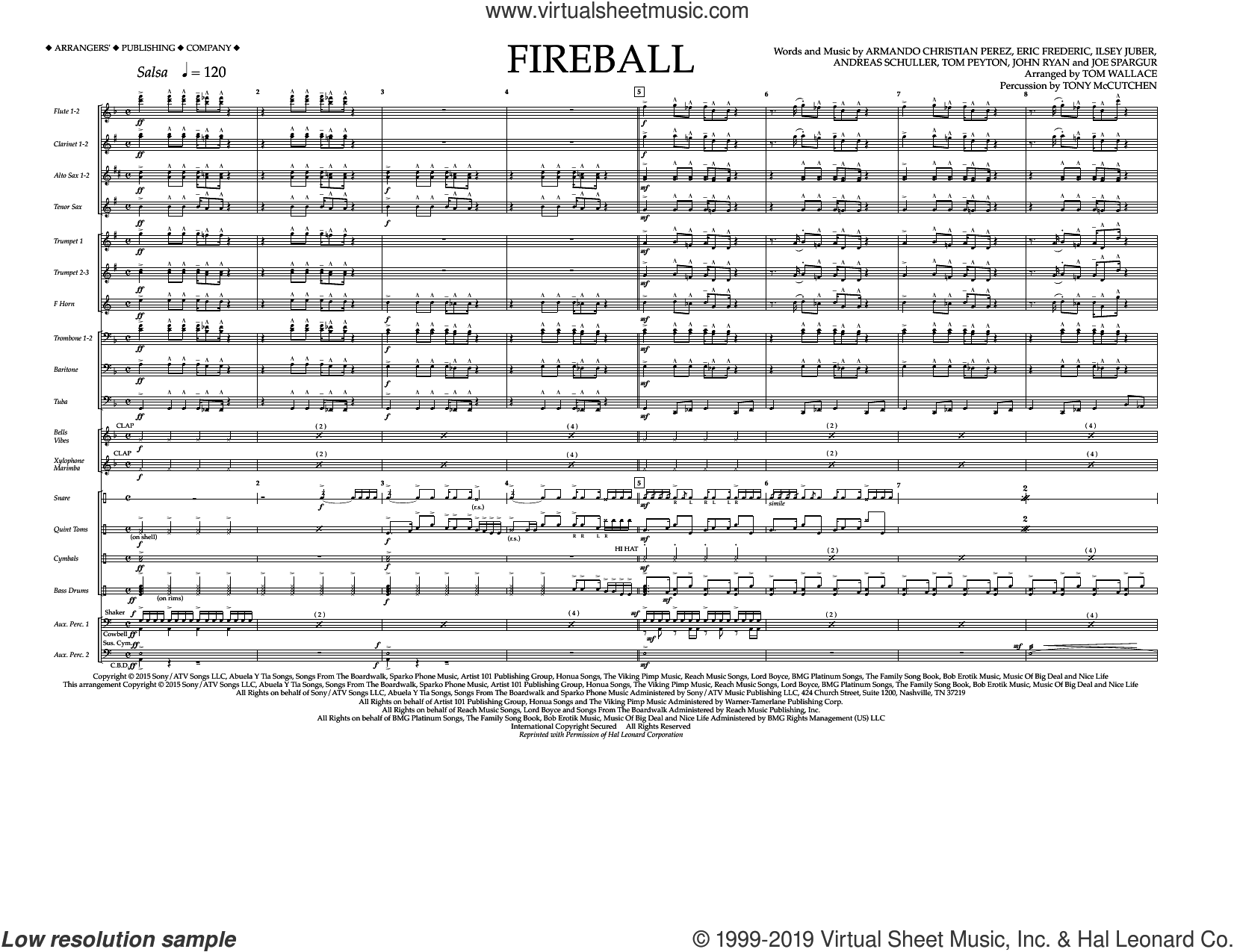 Fireball sheet music (complete collection) for marching band