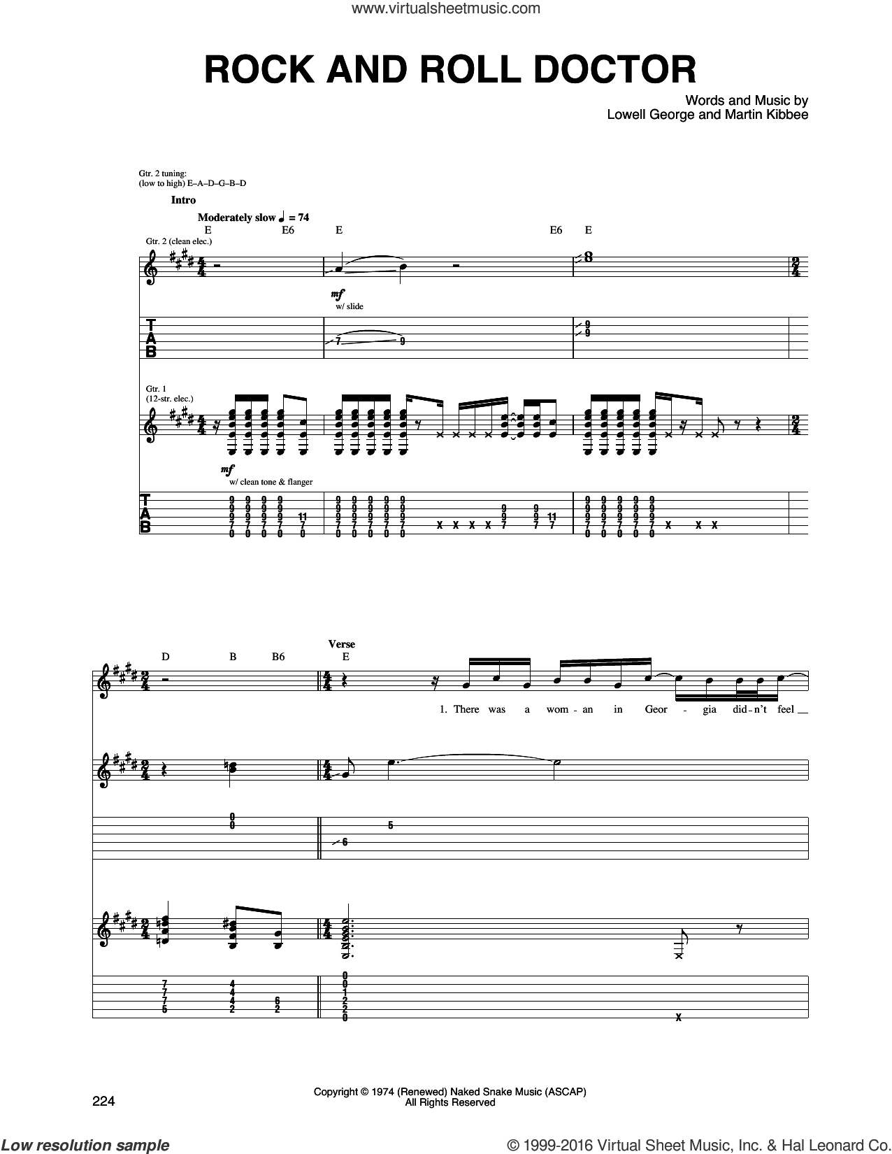 Rock And Roll Doctor sheet music for guitar (tablature) (PDF)