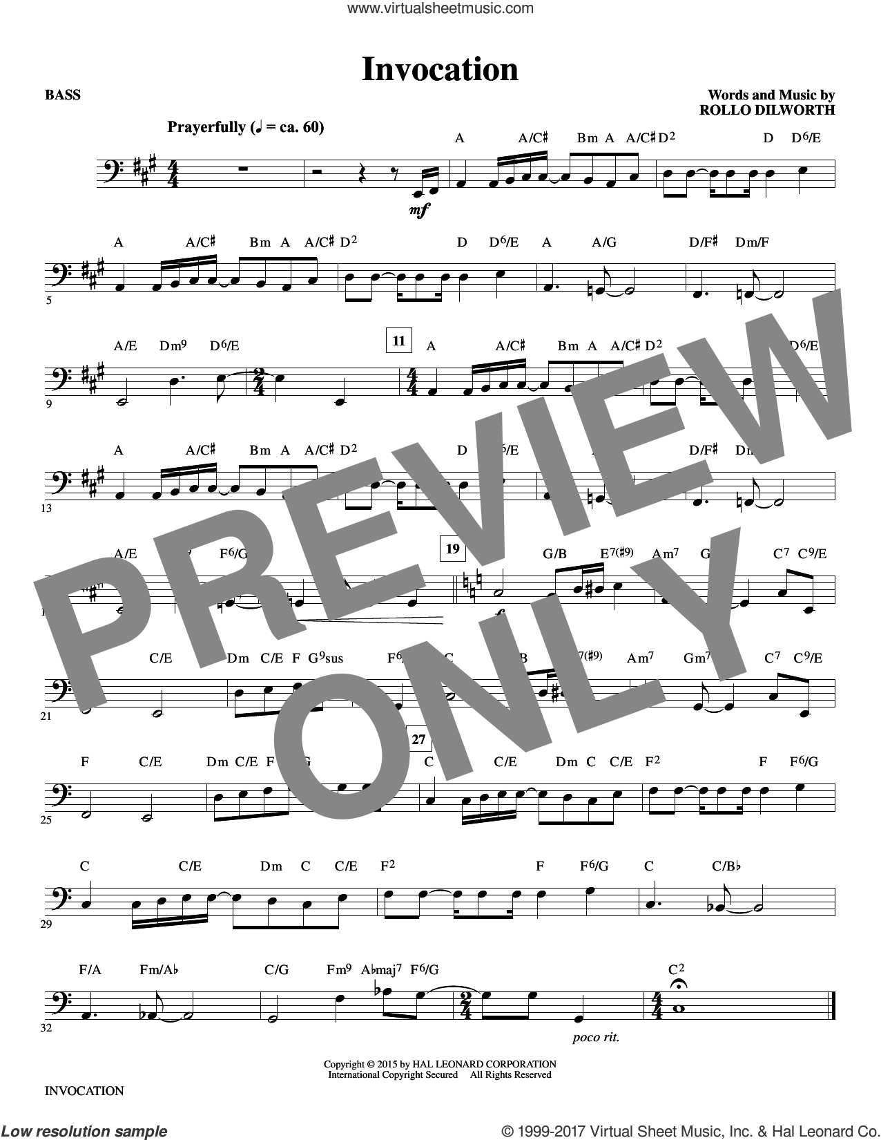 Invocation (complete set of parts) sheet music for orchestra/band