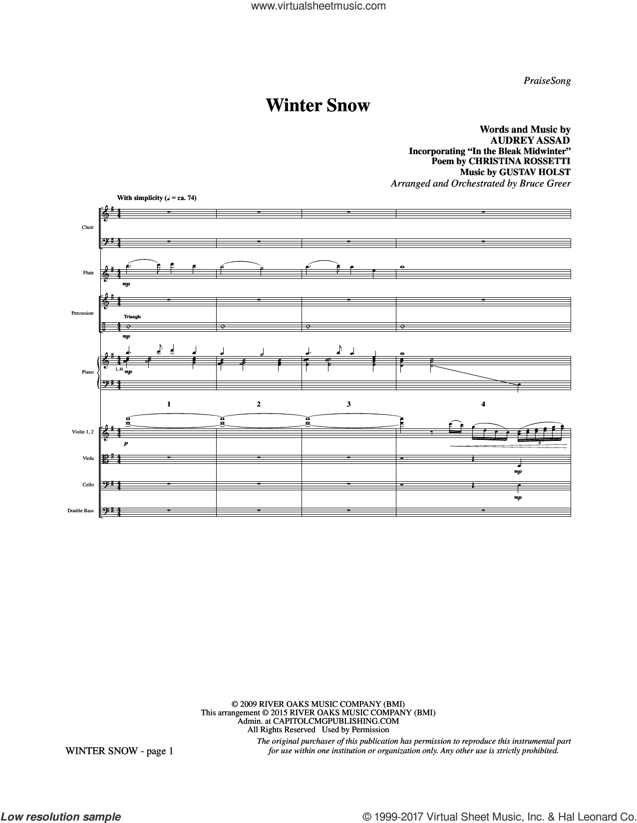 Winter Snow sheet music (complete collection) for orchestra/band