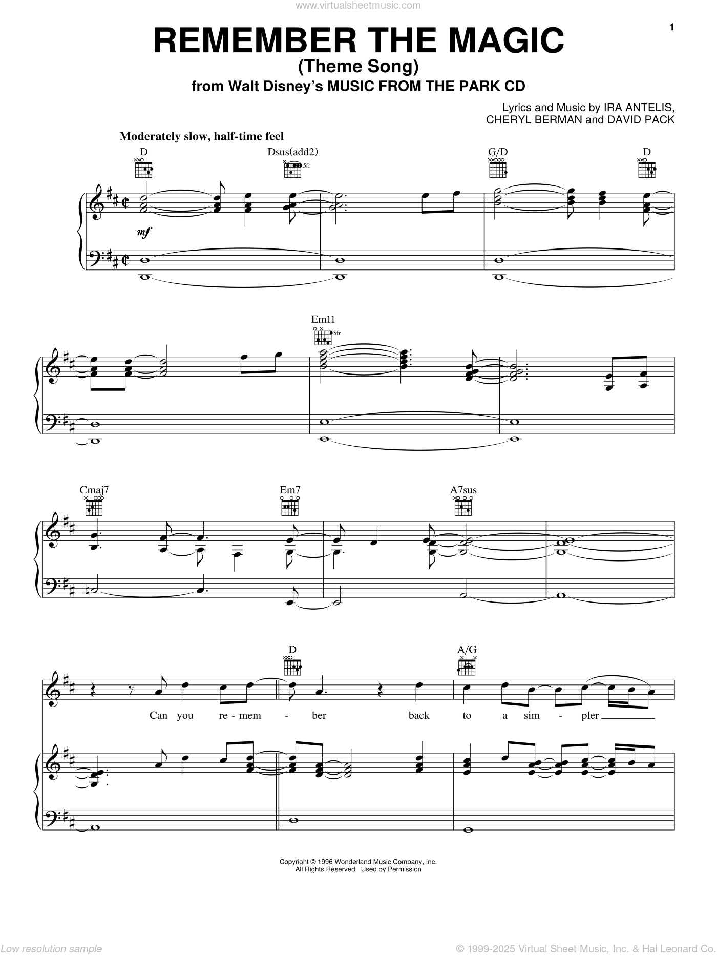 Remember The Magic (Theme Song) sheet music for voice, piano or guitar