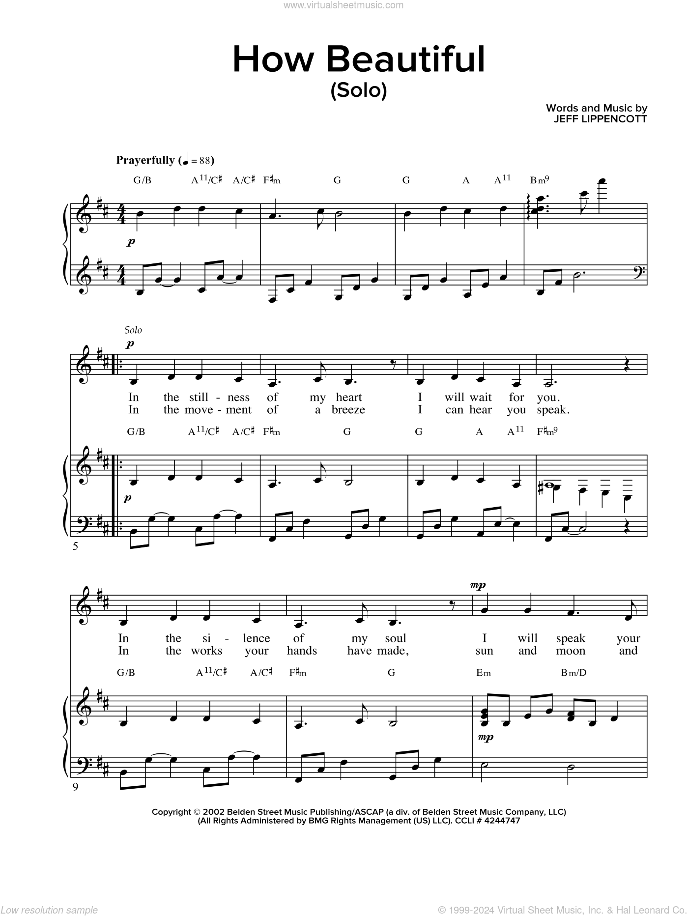 How Beautiful sheet music for voice and piano (PDF)