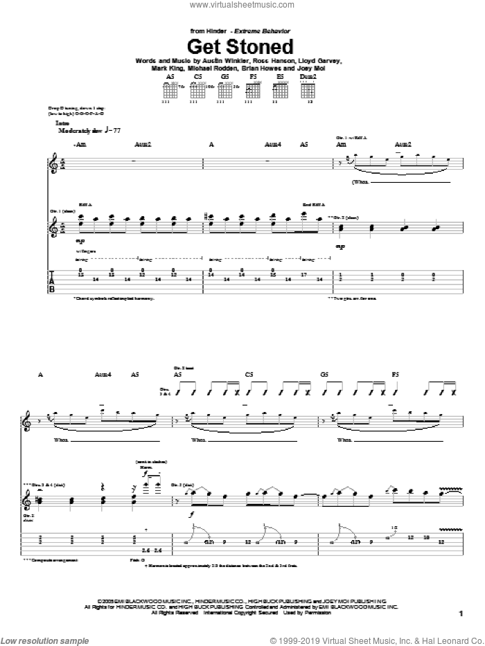 Get Stoned sheet music for guitar (tablature) (PDF)