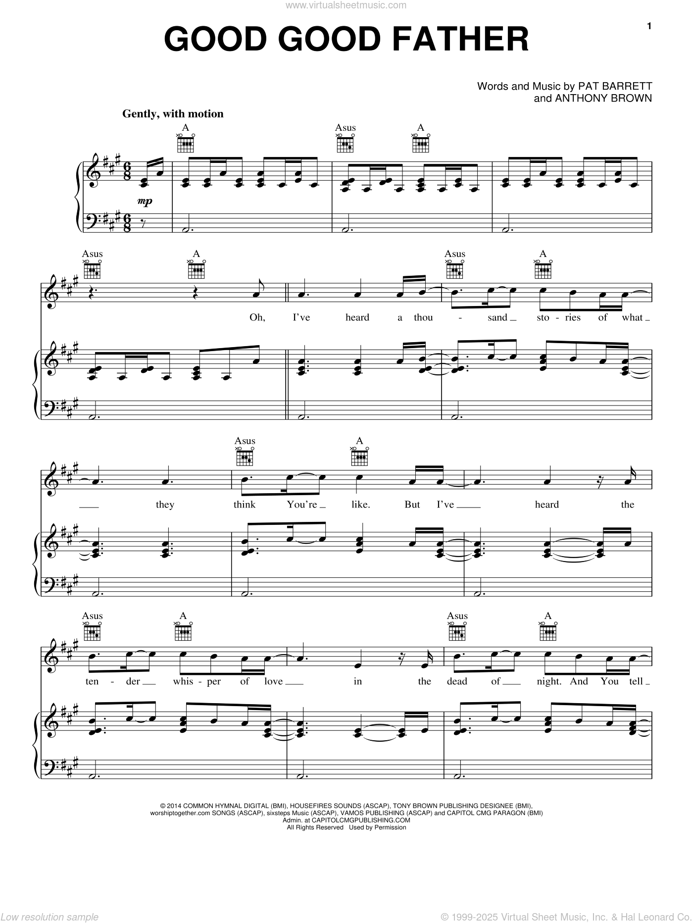 Tomlin - Good Good Father sheet music for voice, piano or guitar
