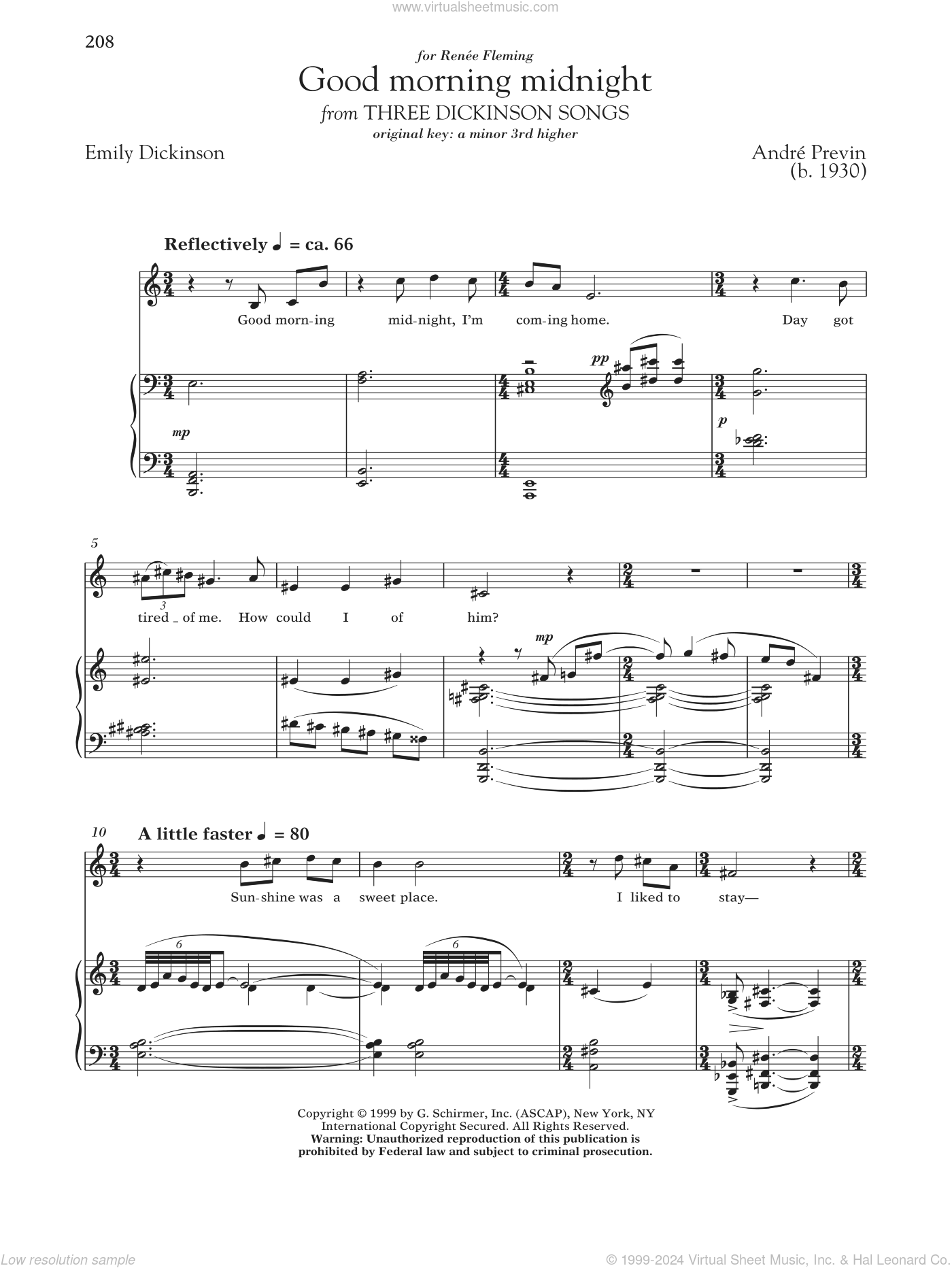 Good Morning Midnight sheet music for voice and piano (Low Voice) v2