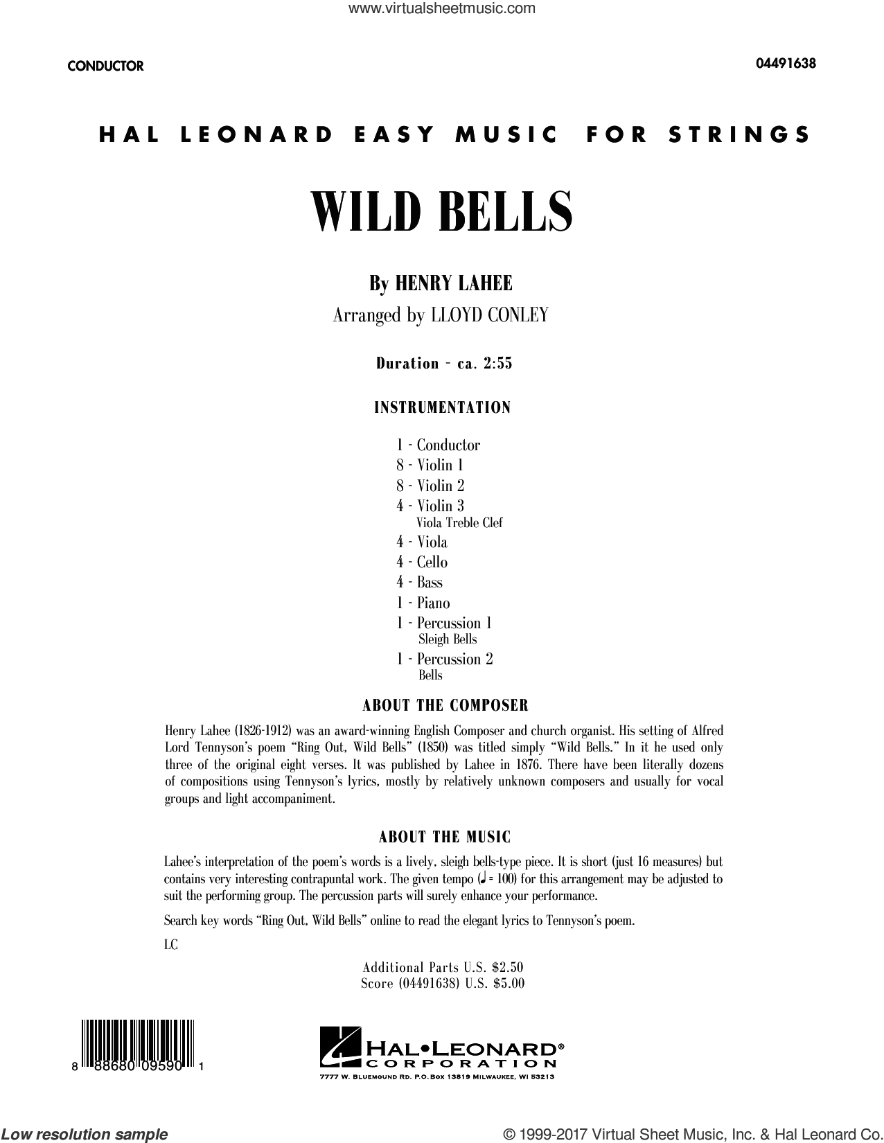 Wild Bells sheet music (complete collection) for orchestra (PDF)