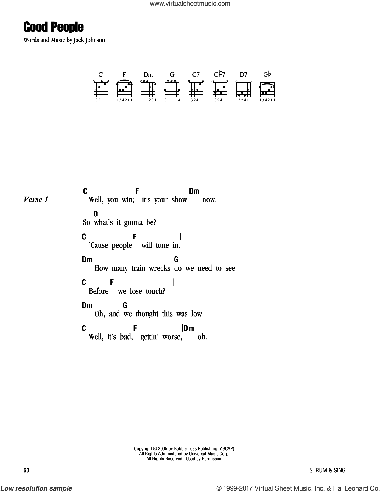Good People sheet music for guitar (chords) (PDF) v2