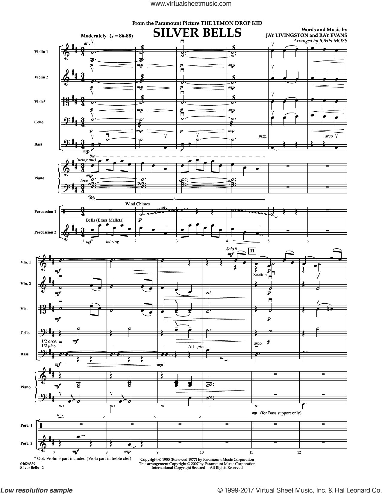 Silver Bells sheet music (complete collection) for orchestra