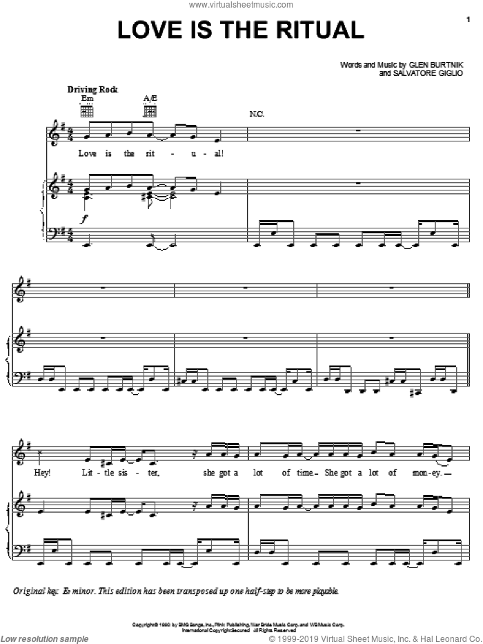Love Is The Ritual sheet music for voice, piano or guitar (PDF)