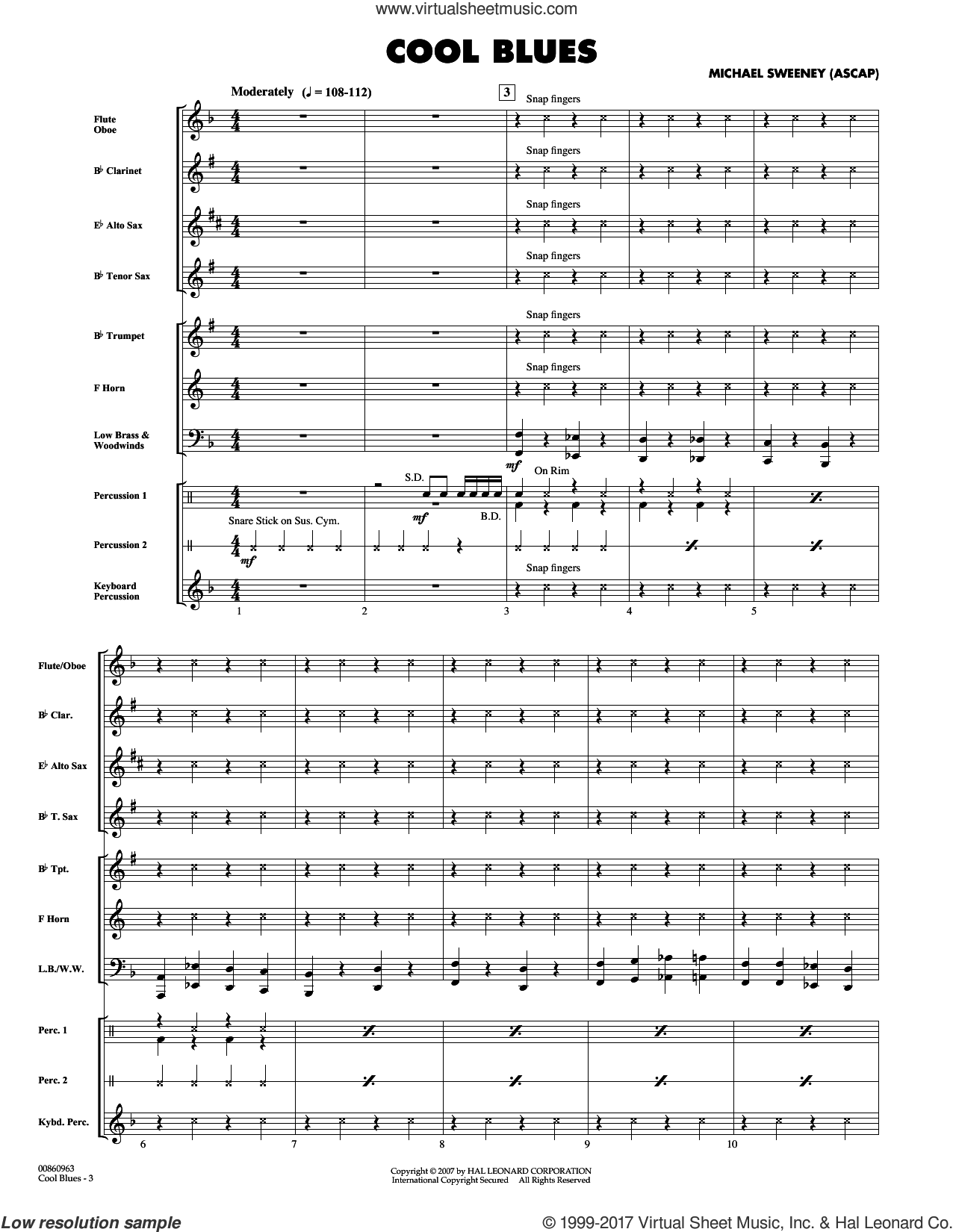 Cool Blues sheet music (complete collection) for concert band
