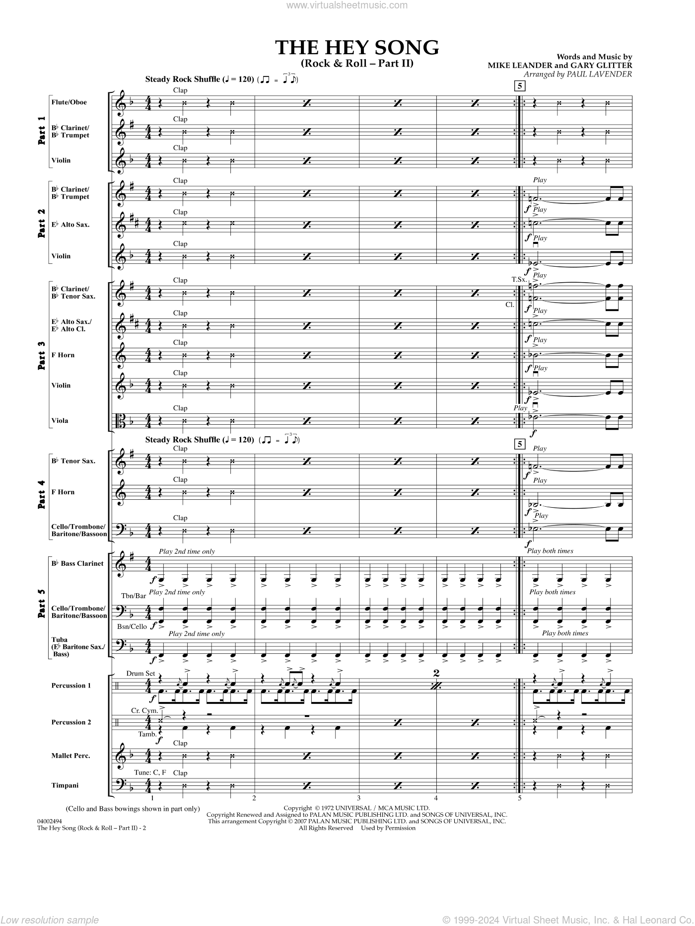 The Hey Song (Rock and Roll Part II) (Flex-Band) sheet music for ...