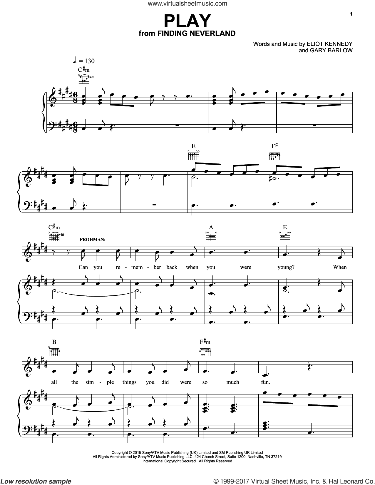 Gary Barlow & Eliot Kennedy: Play sheet music for voice, piano or guitar