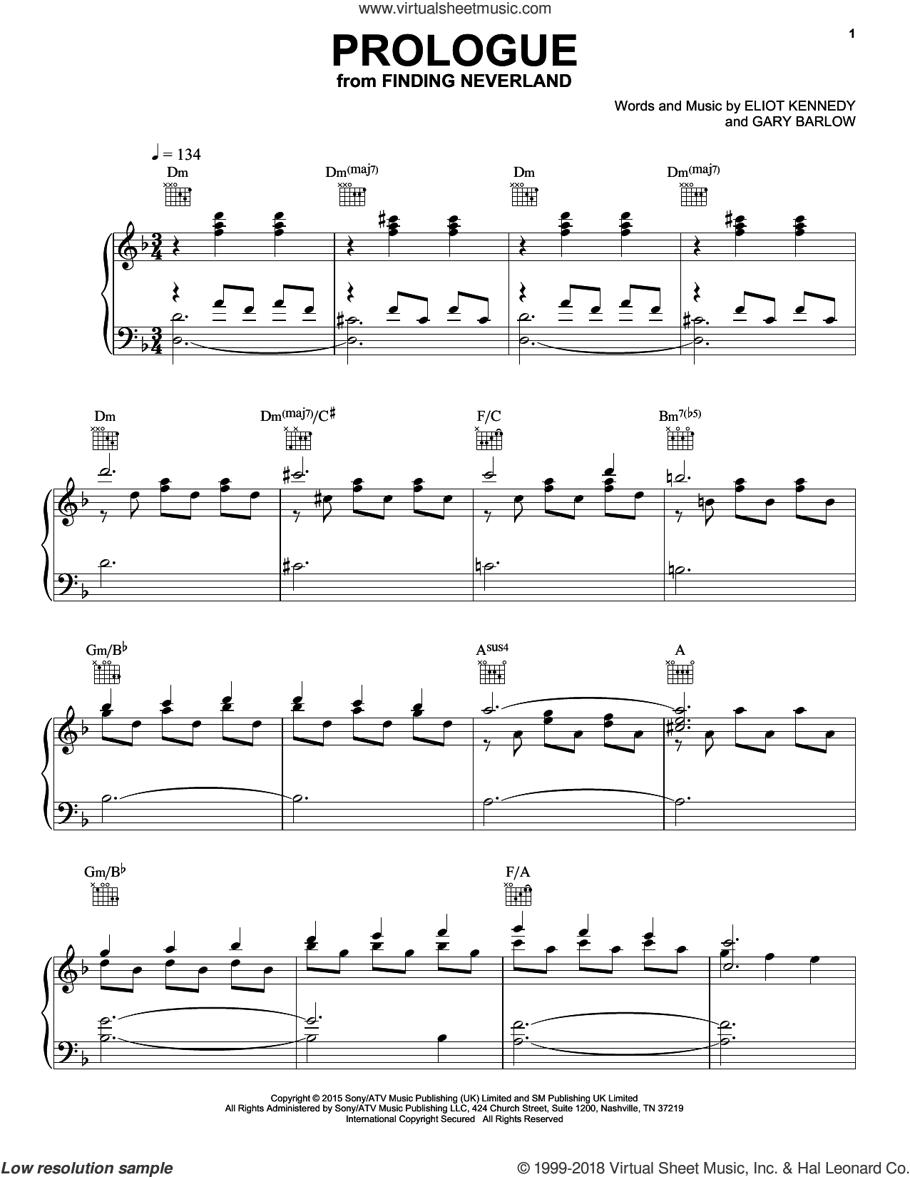 Prologue sheet music for piano solo (PDF)