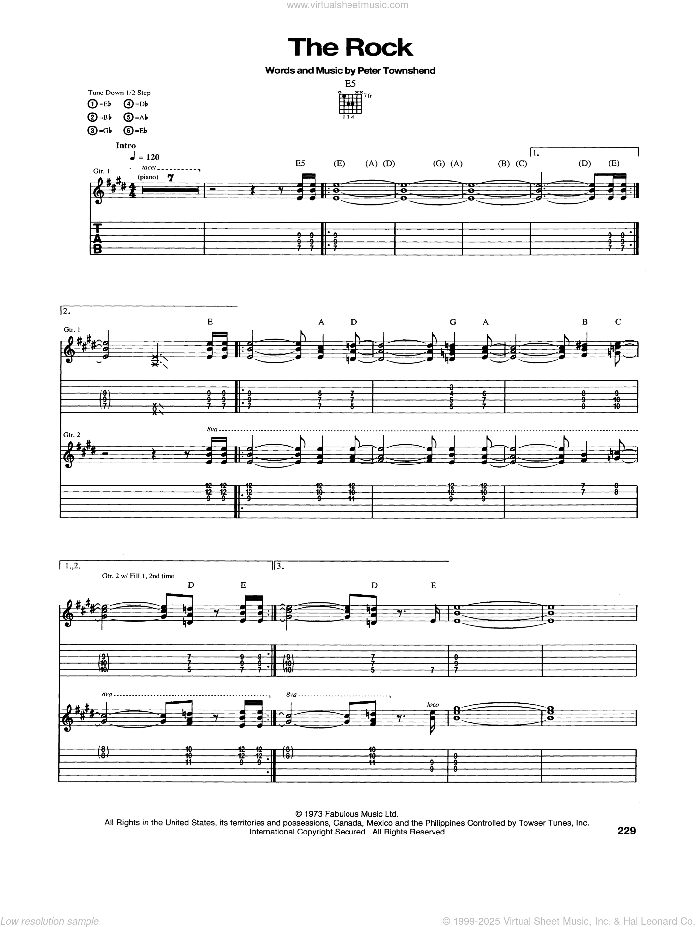 The Rock sheet music for guitar (tablature) (PDF)