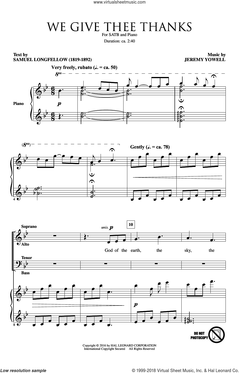 We Give Thee Thanks sheet music for choir (SATB: soprano, alto, tenor ...
