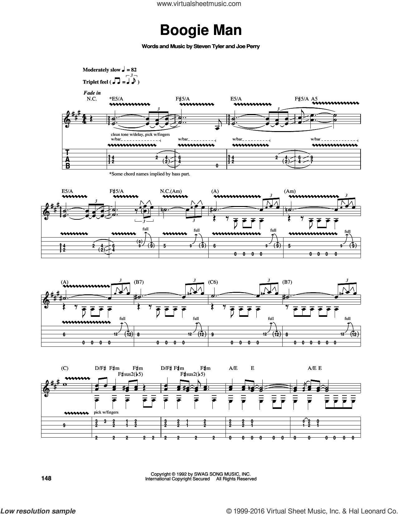 Boogie Man sheet music for guitar (tablature) (PDF)