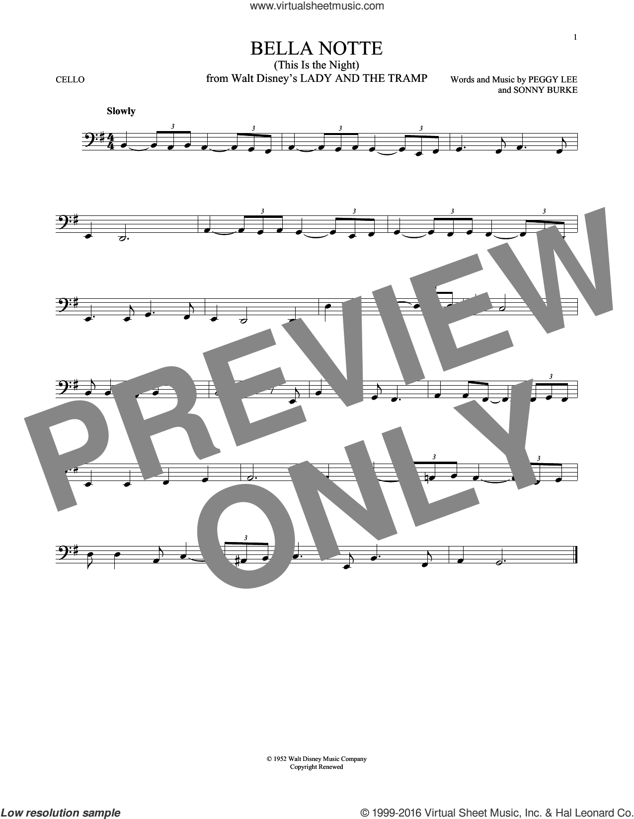 Bella Notte (This Is The Night) (from Lady And The Tramp) sheet music ...