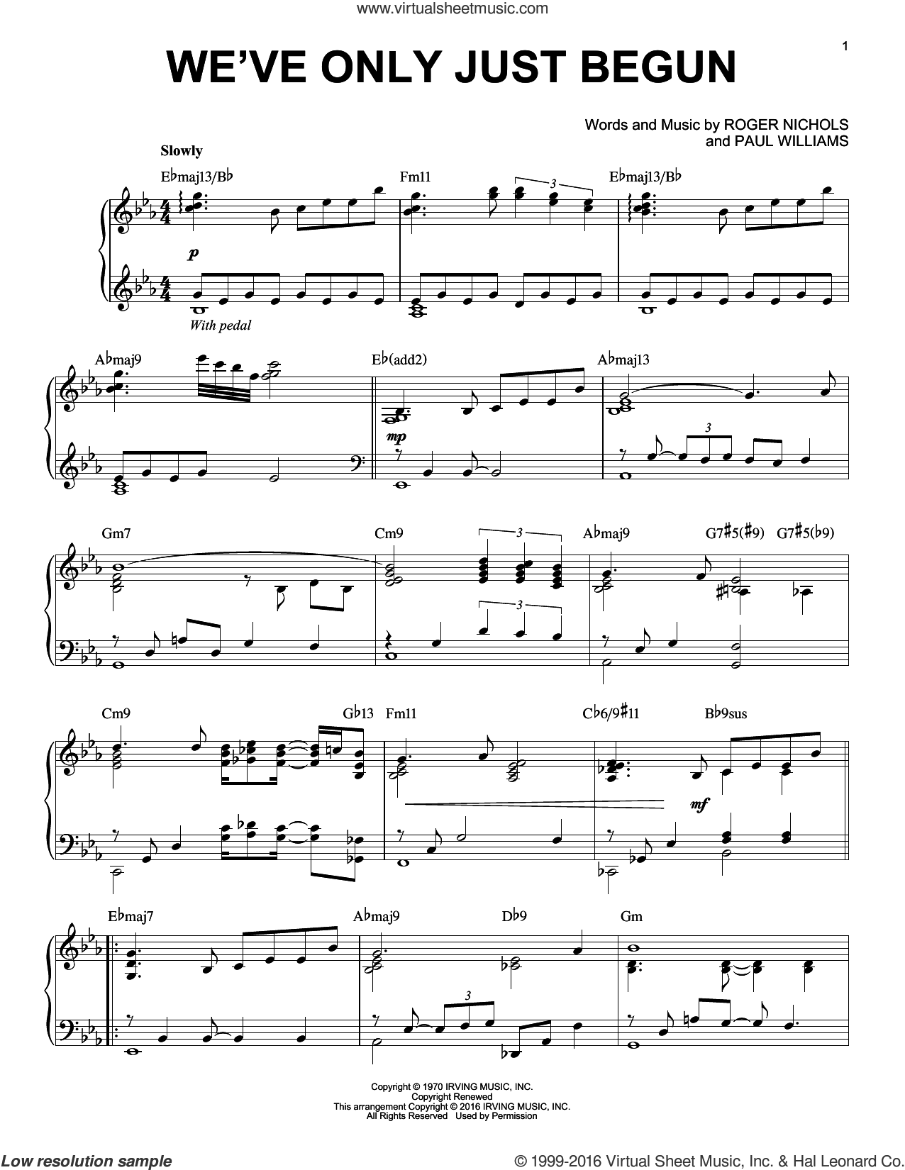 We've Only Just Begun [Jazz version] (arr. Brent Edstrom) sheet music ...