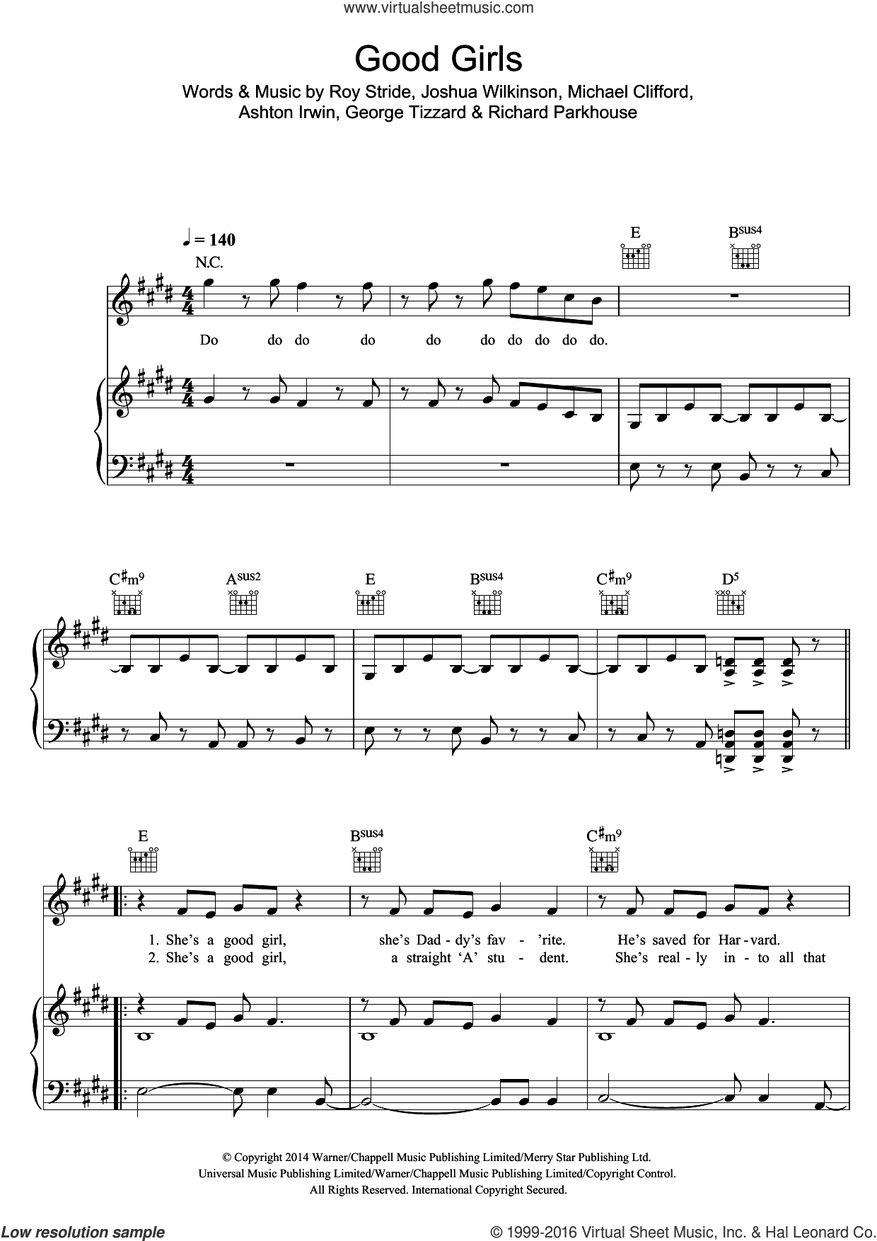 Good Girls sheet music for voice, piano or guitar v2