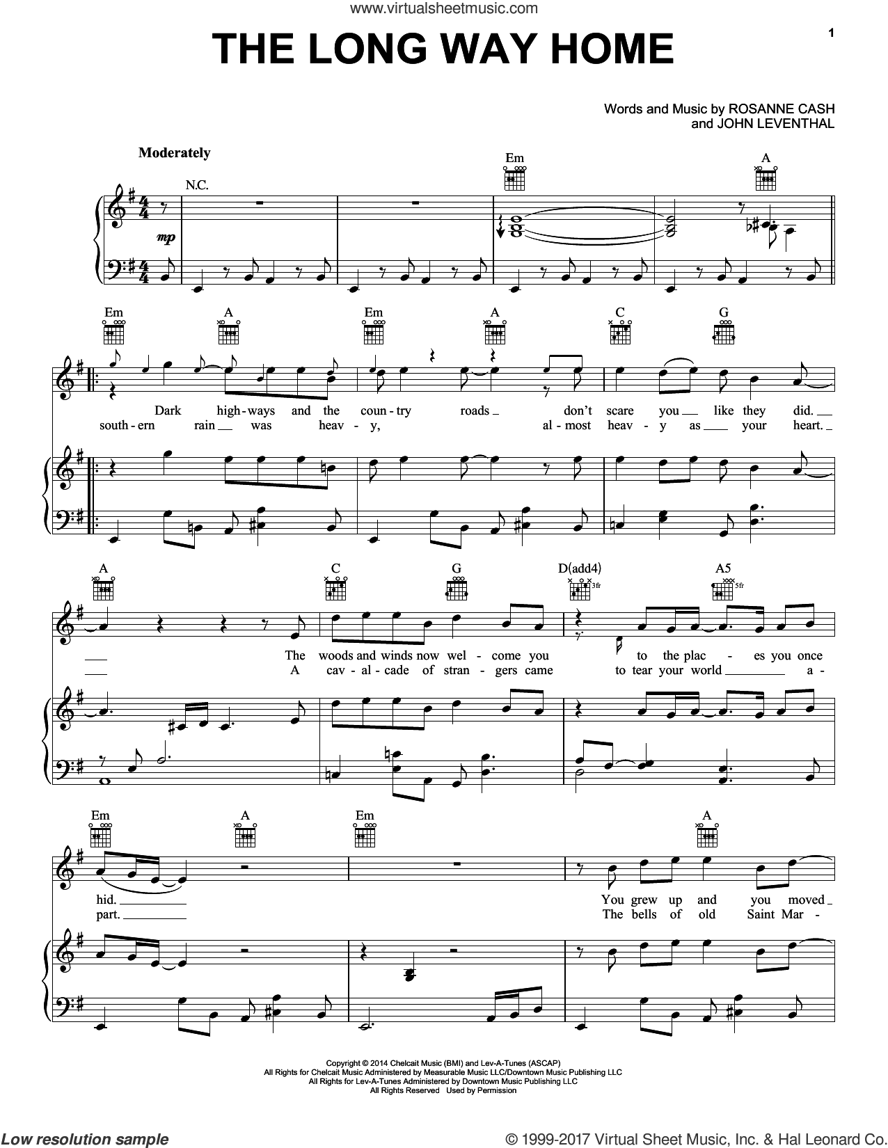 The Long Way Home sheet music for voice, piano or guitar (PDF)