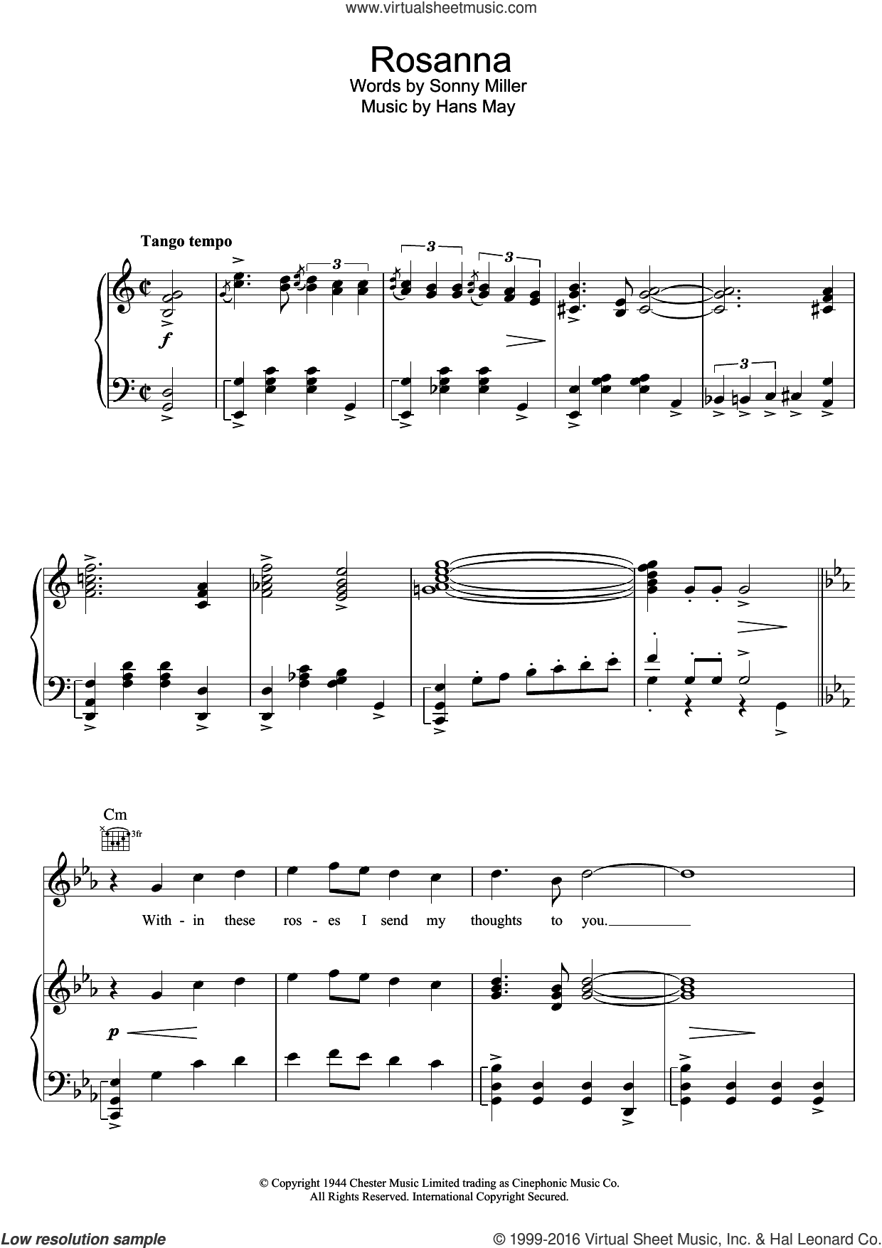 Rosanna (from Madonna of the Seven Moons) sheet music for voice, piano ...