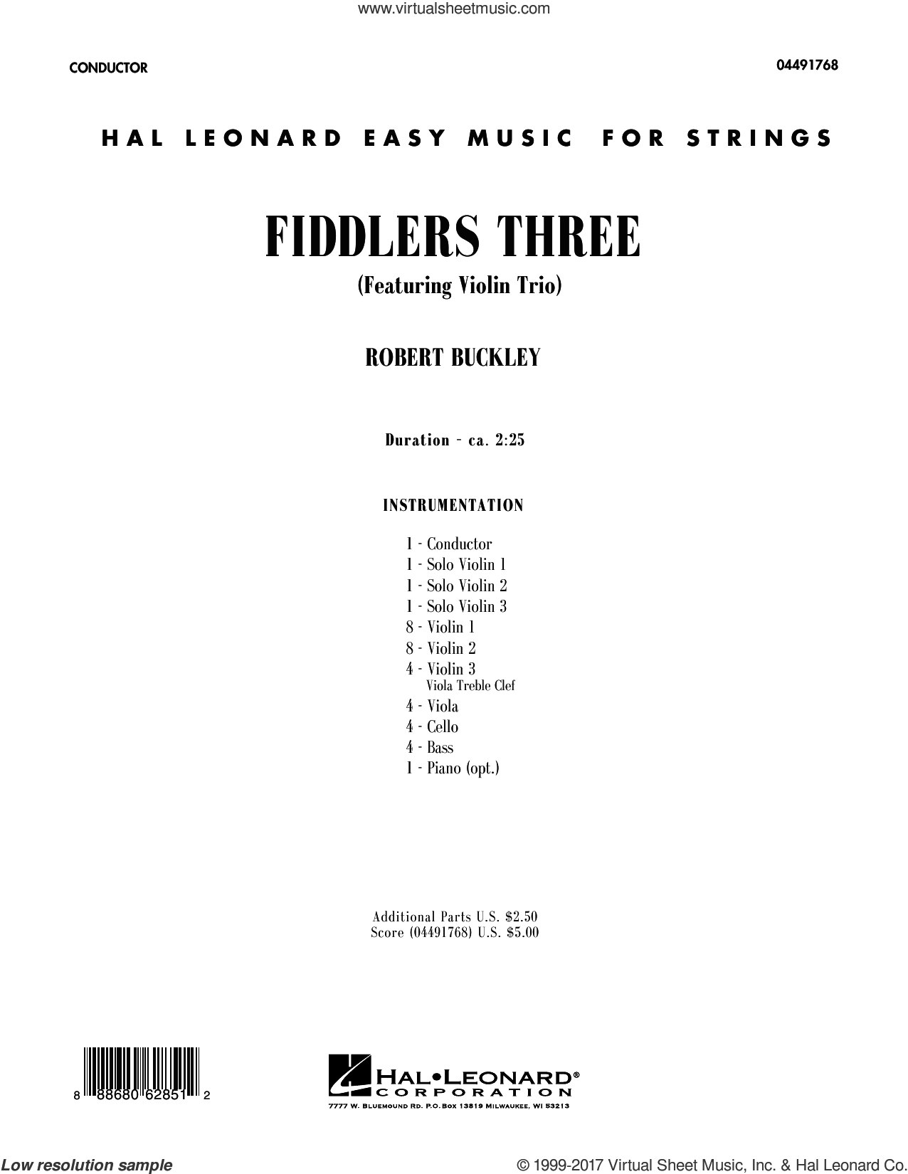 Fiddlers Three sheet music (complete collection) for orchestra