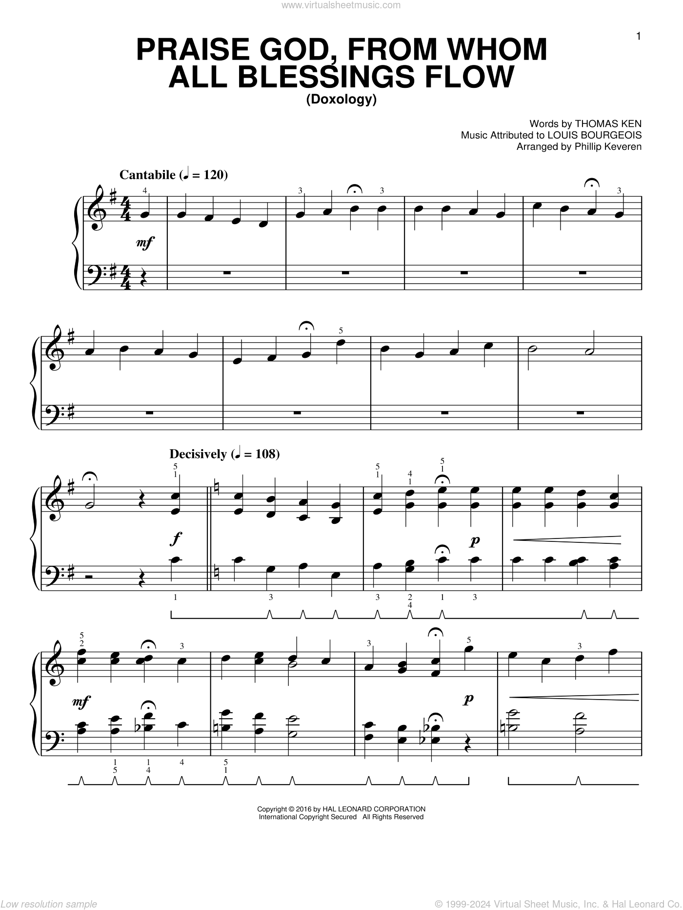 Praise God, From Whom All Blessings Flow [Classical version] (arr ...