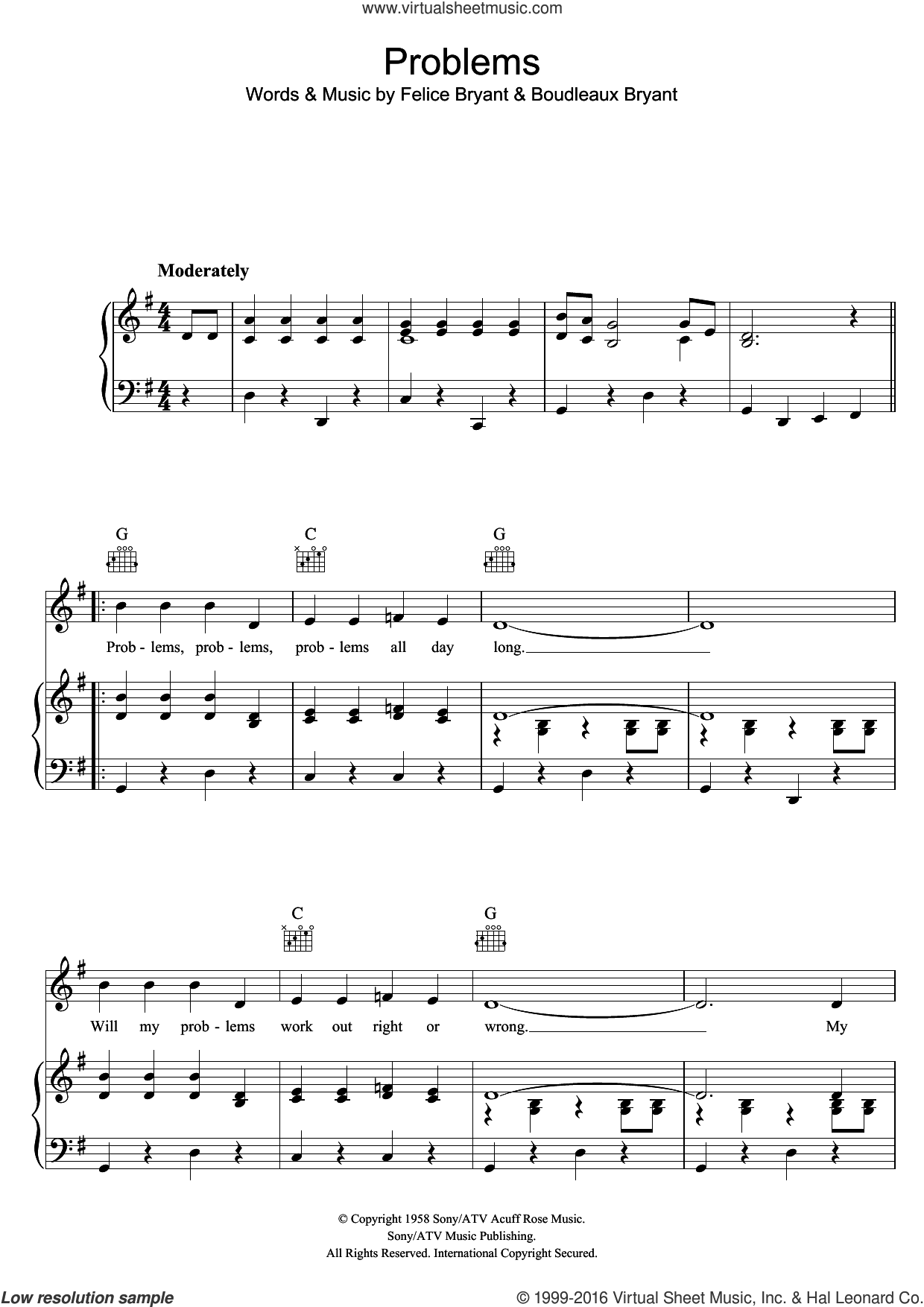 Problems sheet music for voice, piano or guitar (PDF-interactive)
