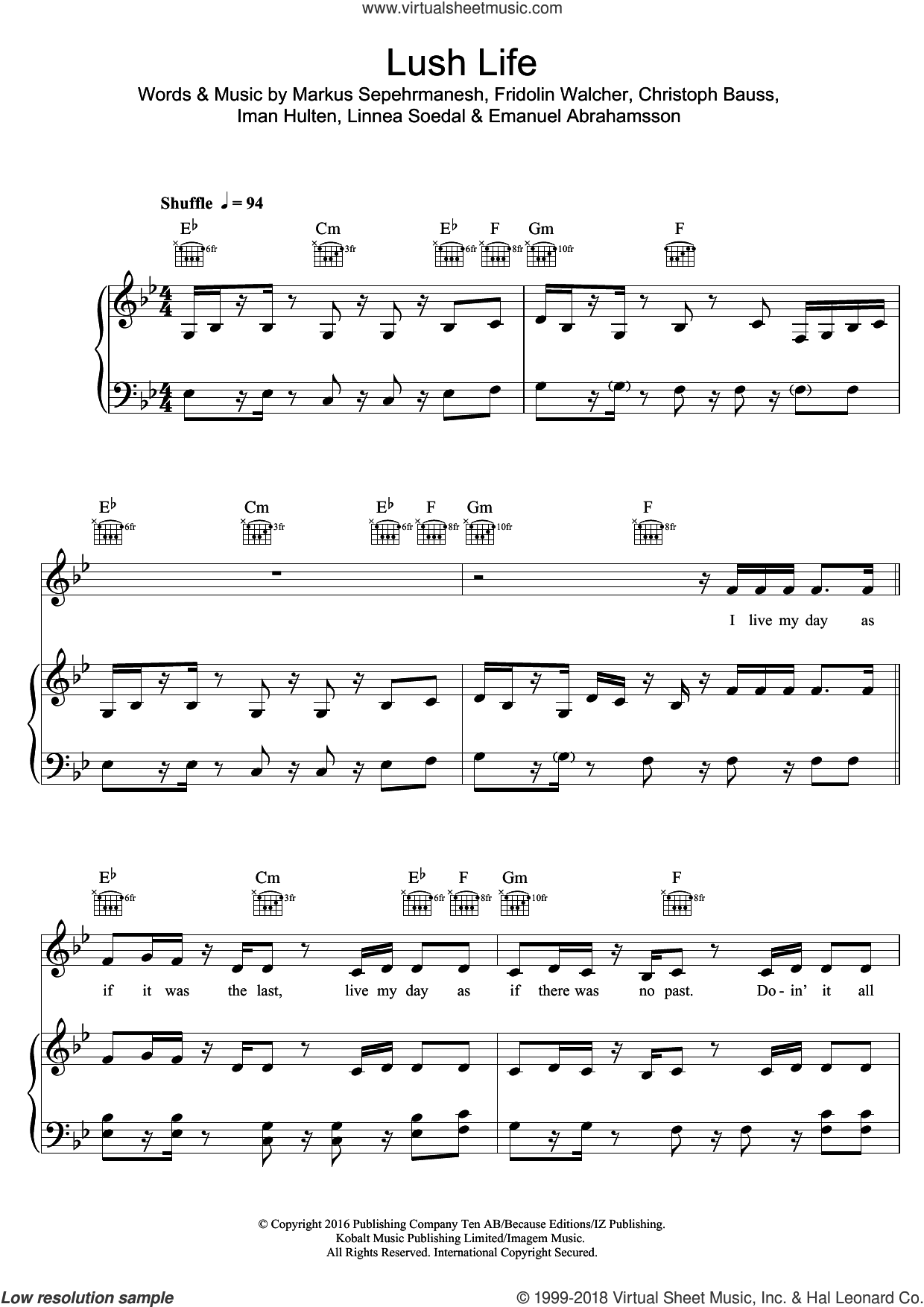 Lush Life sheet music for voice, piano or guitar (PDF)