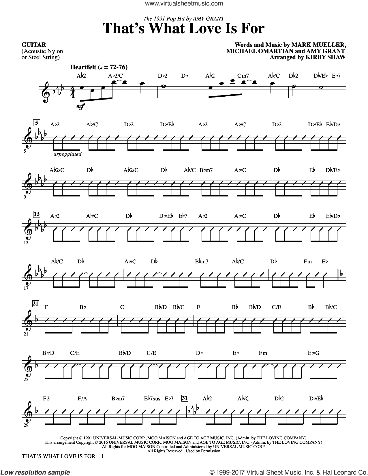 That's What Love Is For (complete set of parts) sheet music for ...