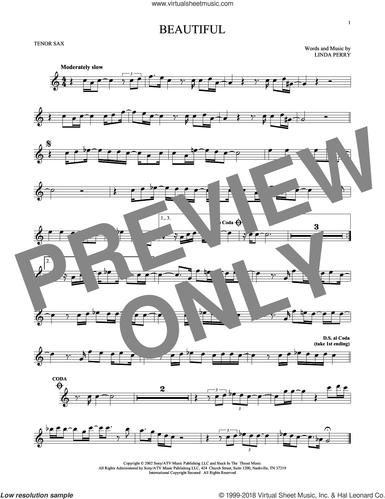 Beautiful sheet music for tenor saxophone solo (PDF-interactive)
