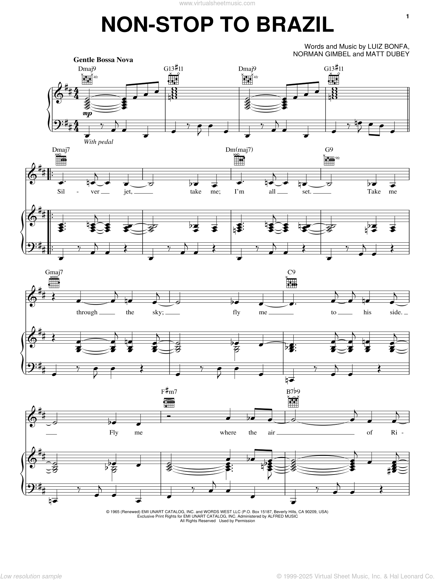 Non-Stop To Brazil sheet music for voice, piano or guitar (PDF)