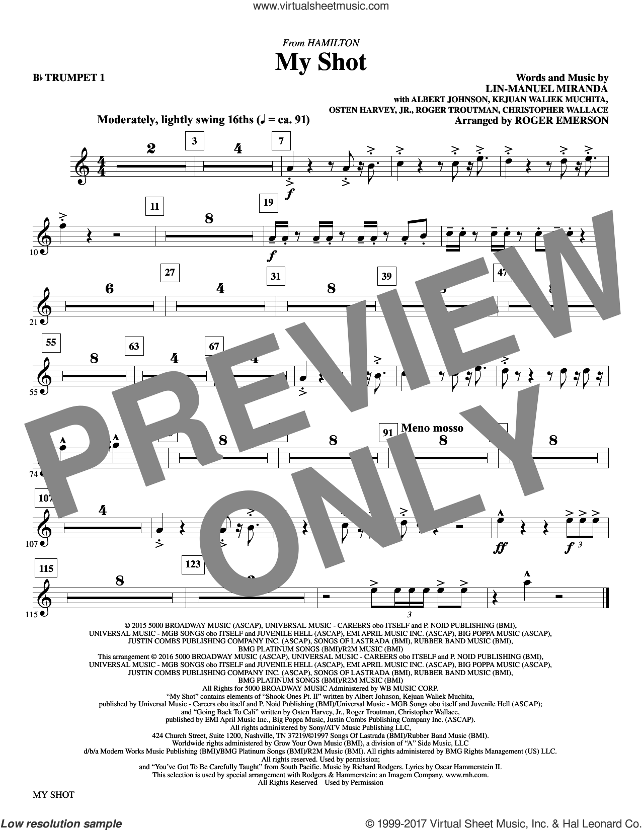 My Shot (arr. Roger Emerson) (complete set of parts) sheet music for ...