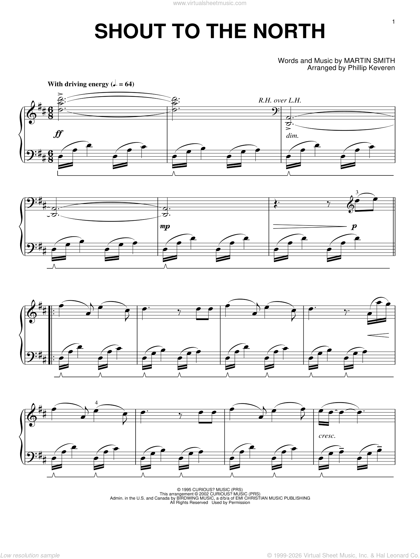 Shout To The North (arr. Phillip Keveren), (intermediate) sheet music ...
