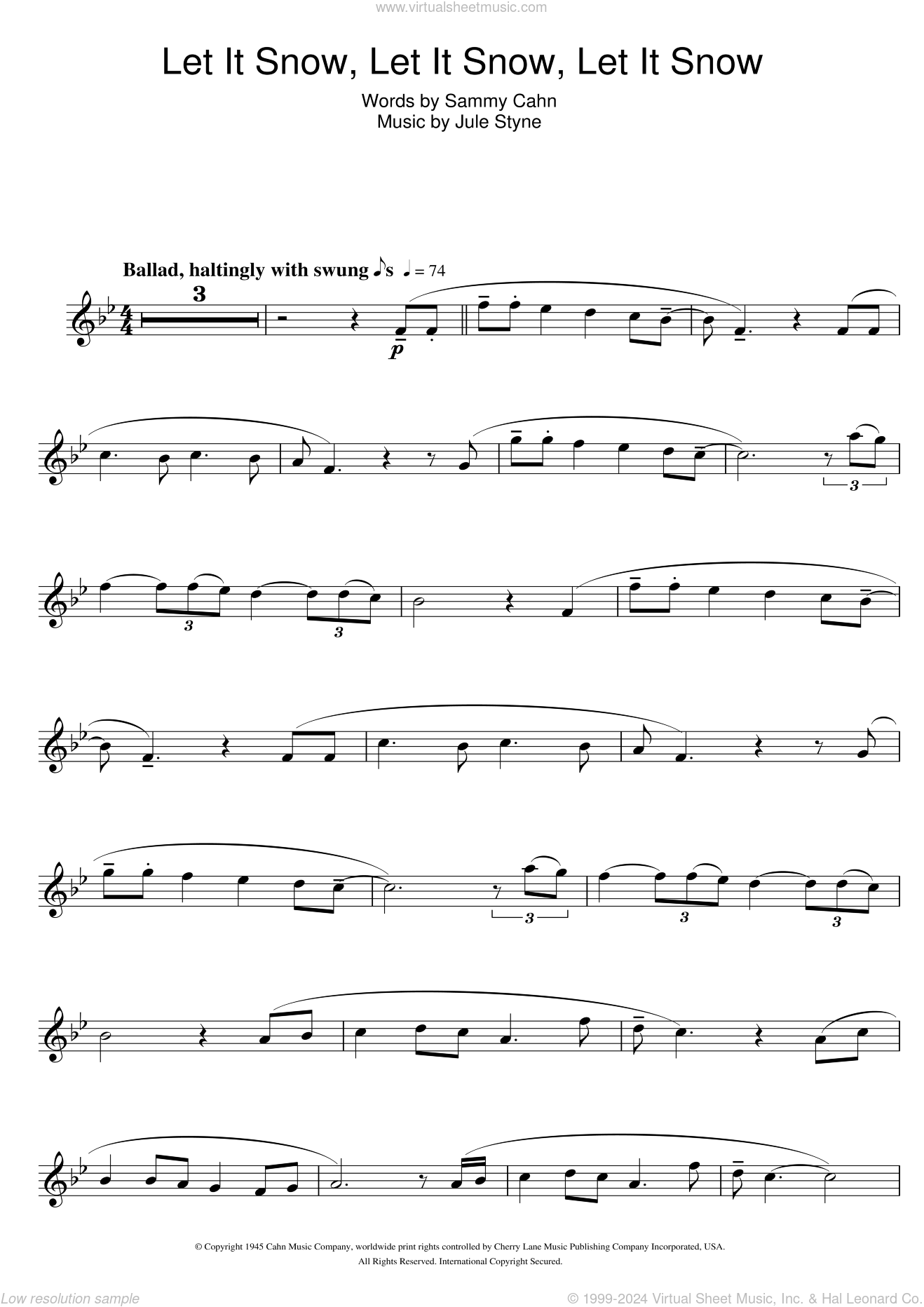 Doris Day: Let It Snow! Let It Snow! Let It Snow! sheet music for flute ...
