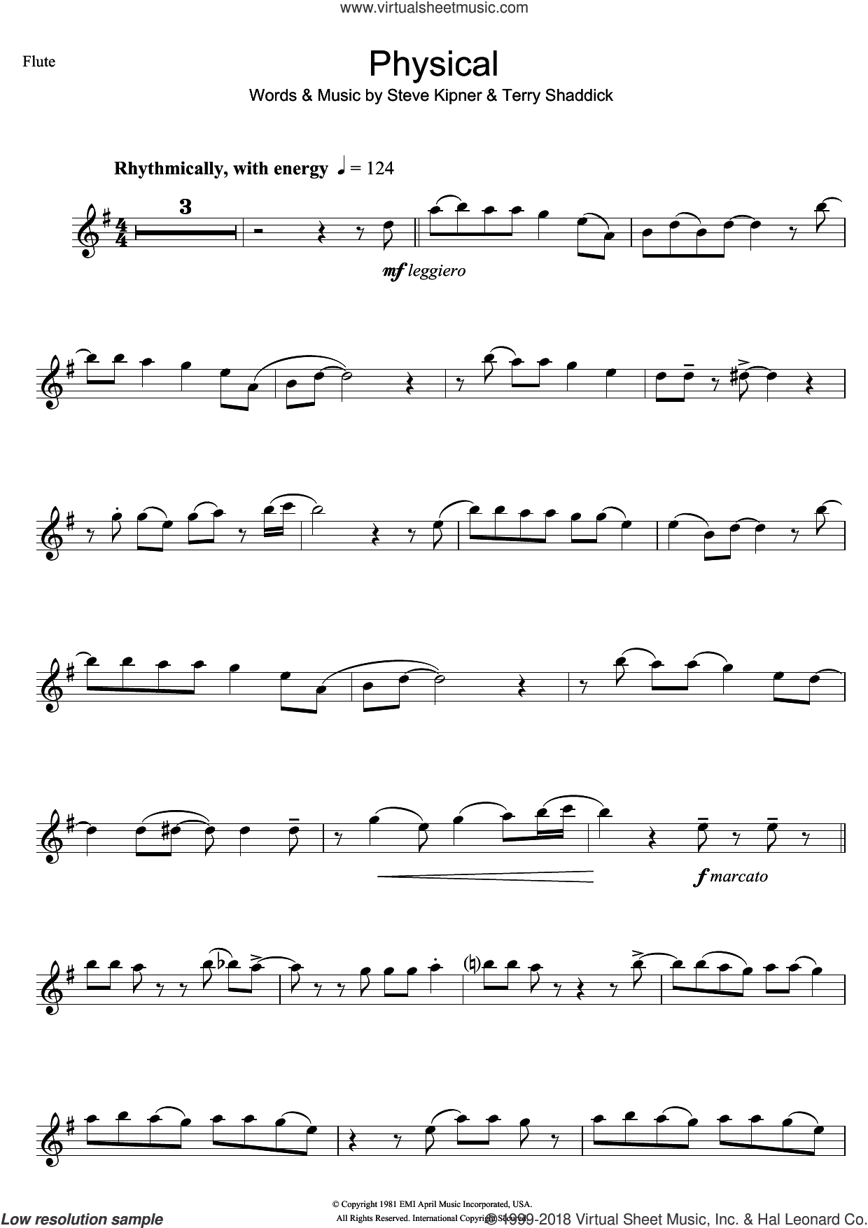 Glee Cast: Physical sheet music for flute solo (PDF)