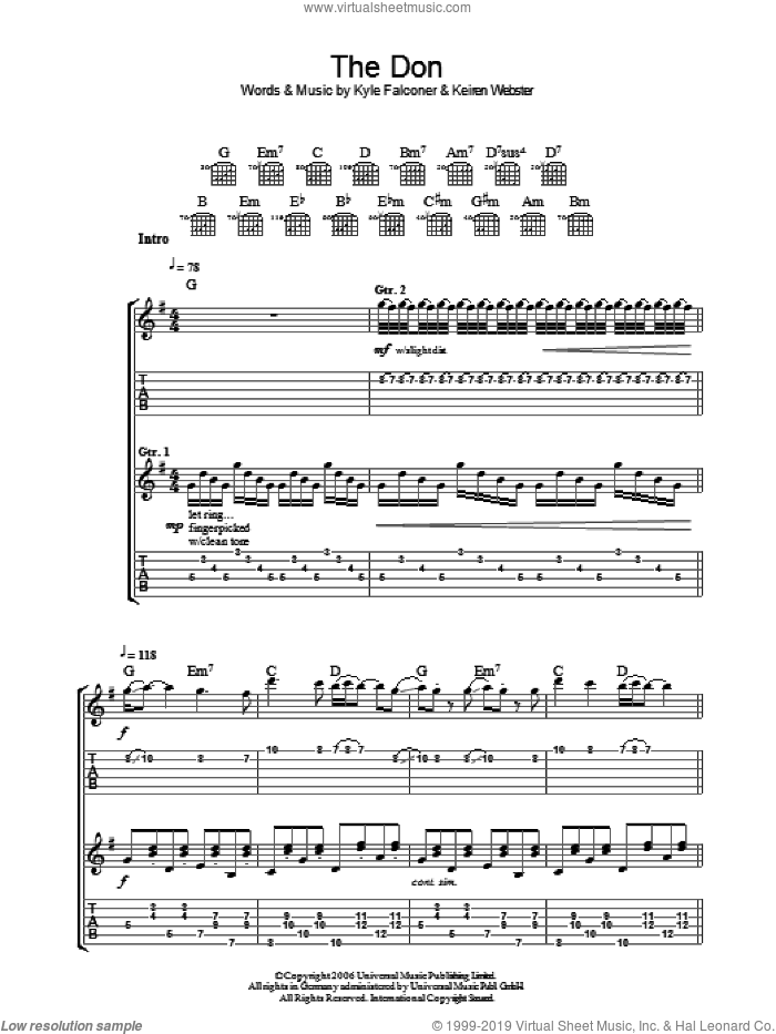 The Don sheet music for guitar (tablature) (PDF)