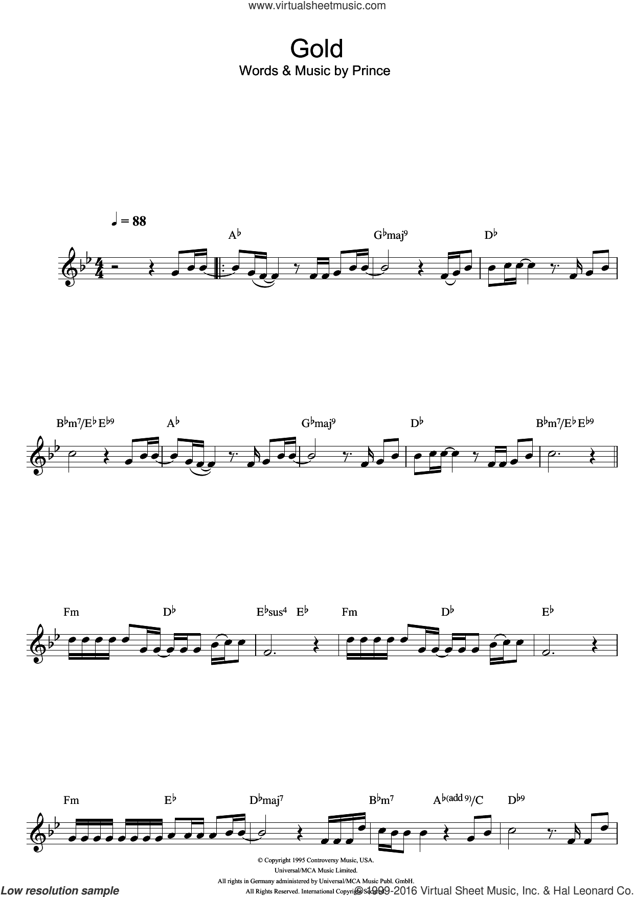 Gold sheet music for clarinet solo (PDF)