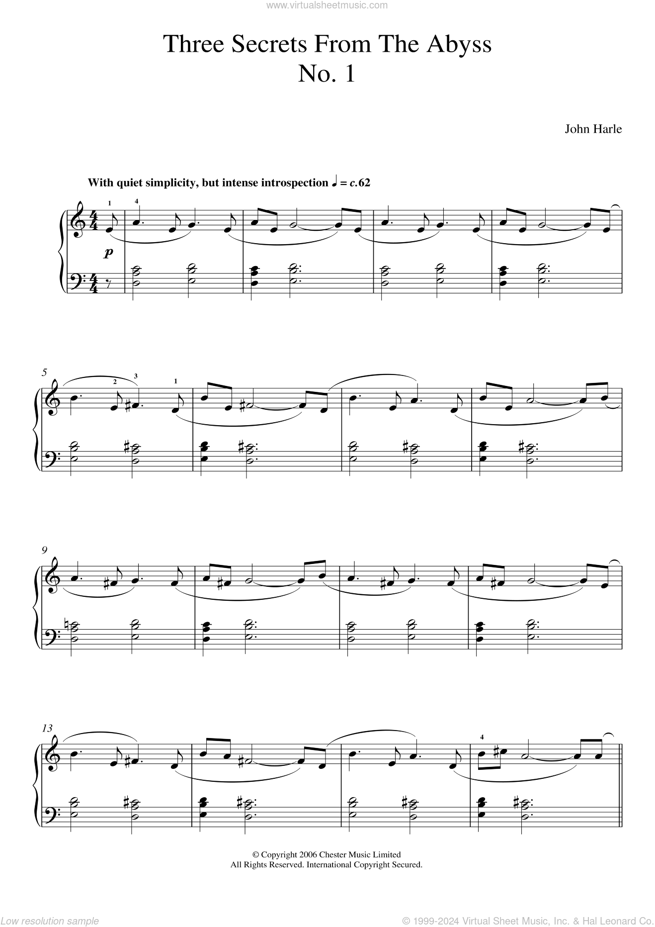 Three Secrets From The Abyss - No. 1 sheet music for piano solo